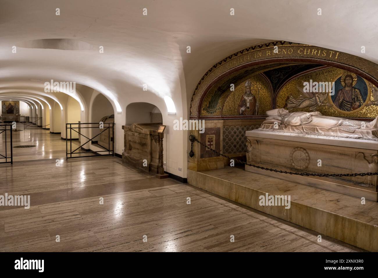 Detail of the Tomb of Pius XI, located within the Vatican Grottoes ...