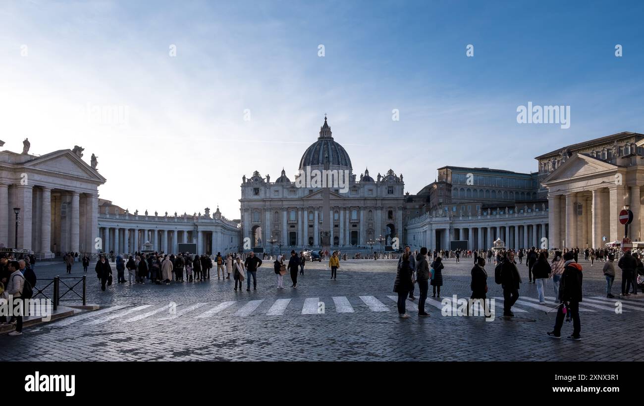 View of St. Peter's Square, Vatican City, UNESCO, the papal enclave ...