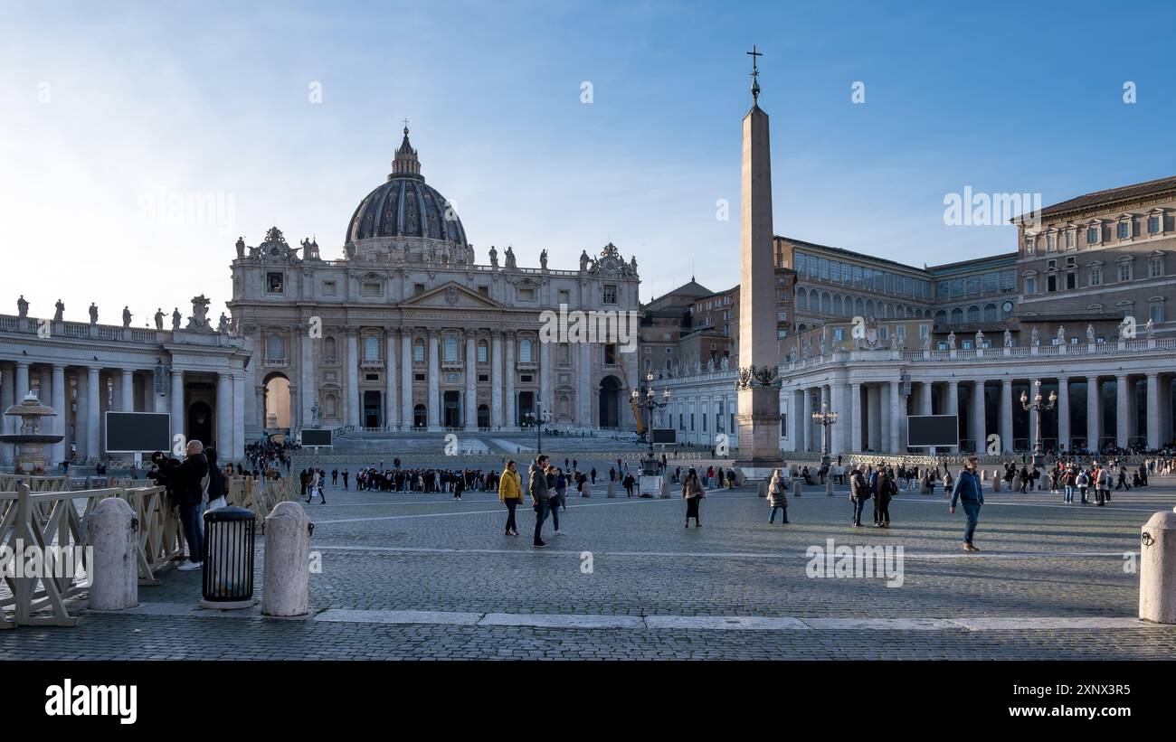 St. Peter's Square in Vatican City, the papal enclave in Rome, with the ...