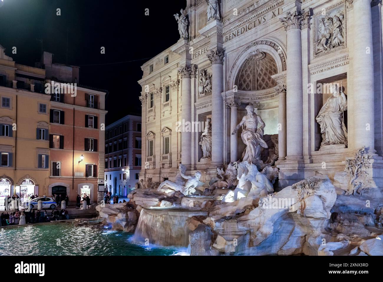 The Trevi Fountain, an 18th-century fountain, the largest Baroque ...