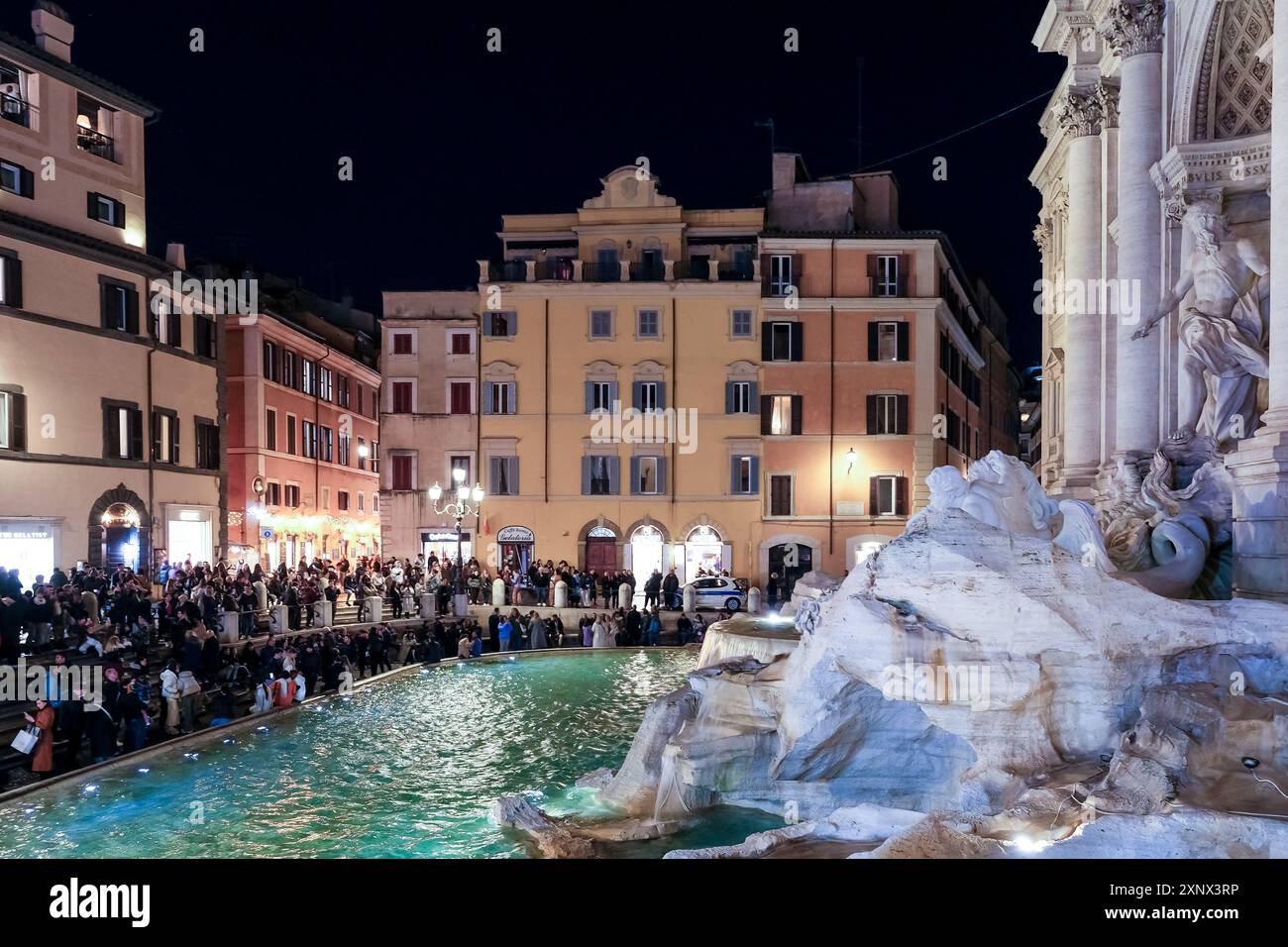 Detail of the Trevi Fountain, an 18th-century fountain, the largest ...