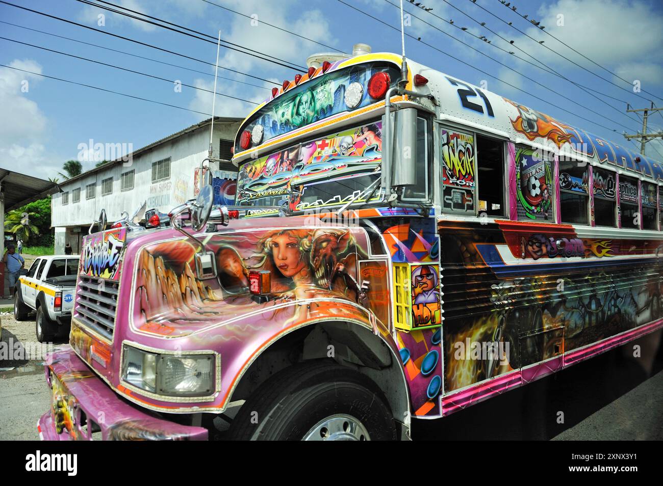 Diablo Rojo (Red Devil) bus in Panama, Colon, Republic of Panama ...