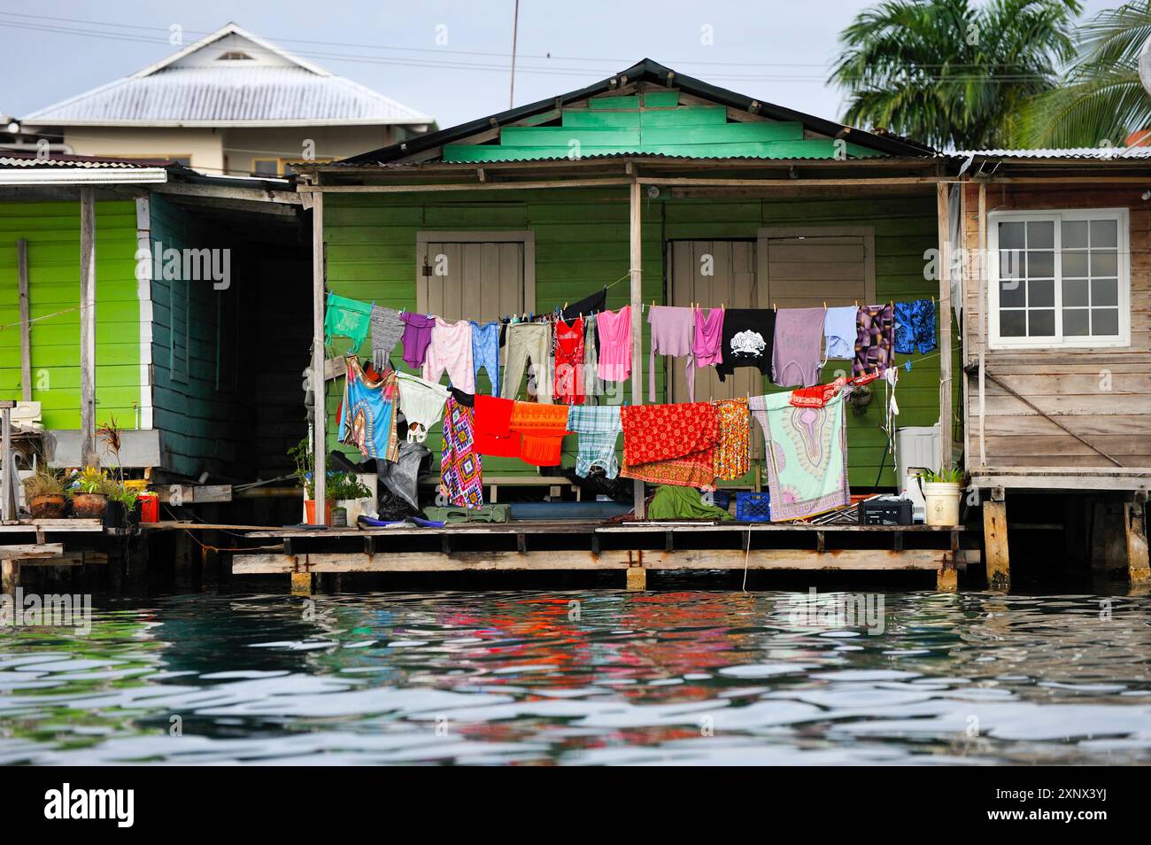 Wooden houses on stilts of Bocas del Toro town, Colon Island, Bocas del ...