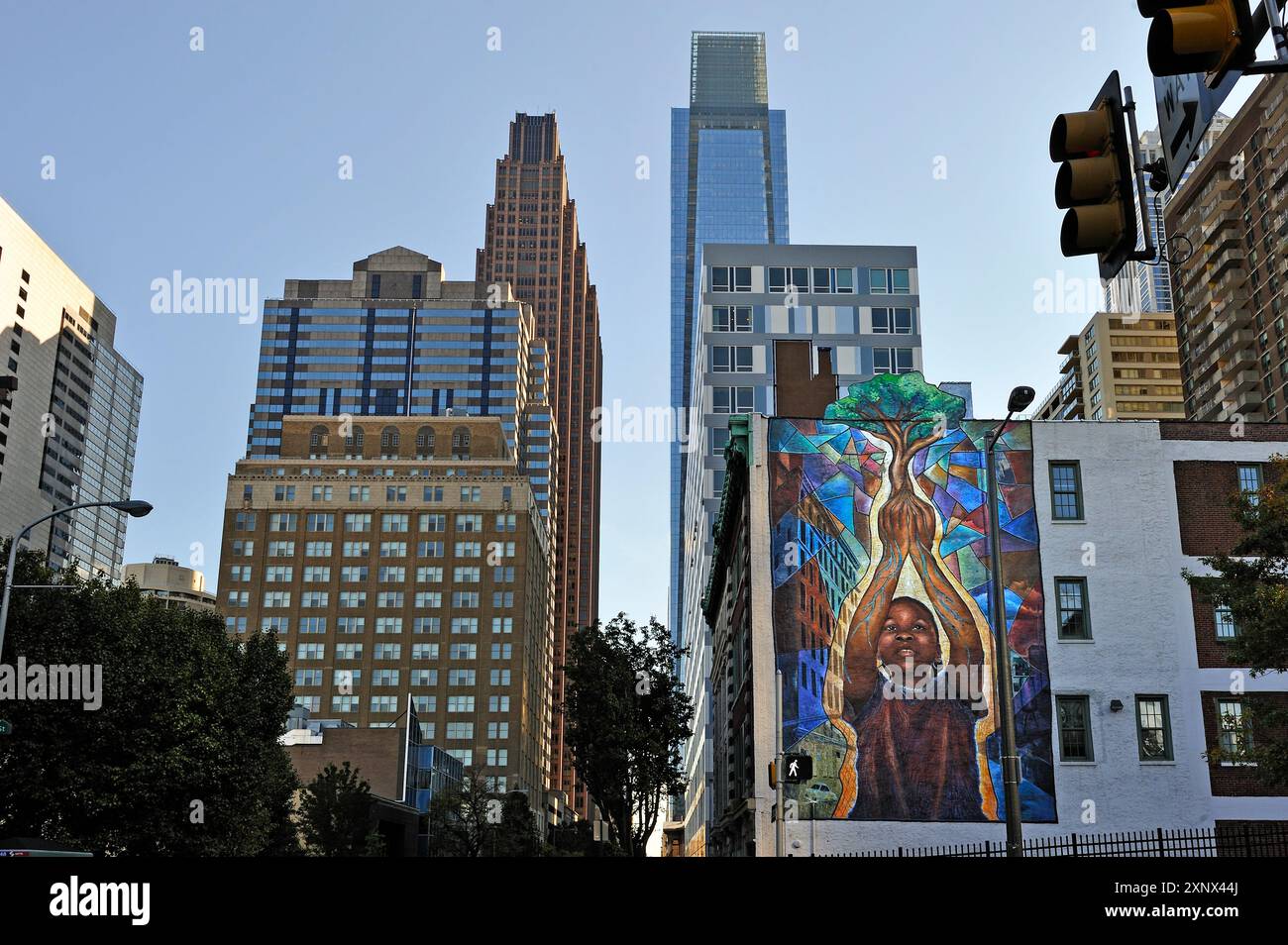 Reach high and you will go far public art mural hi-res stock ...