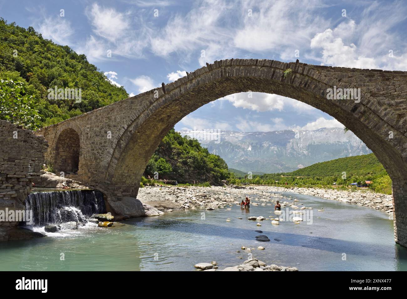 Ottoman Bridge and Hot Springs at the Langarice Canyon, Vjosa (Vjose ...
