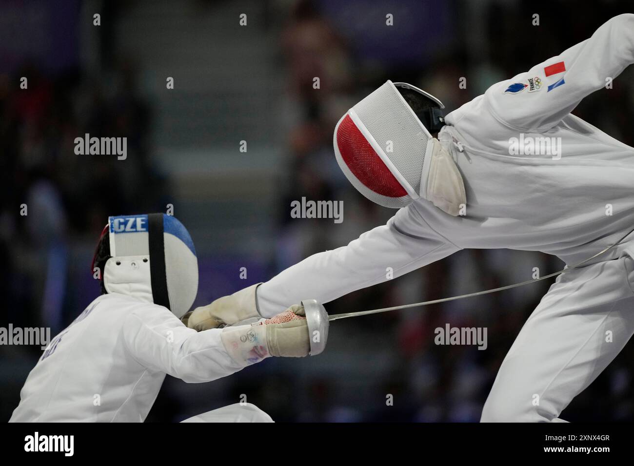 Czech Republic's Jiri Beran, left, competes with France's Luidgi ...