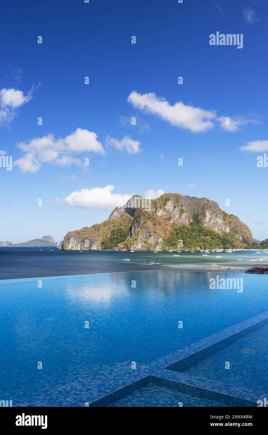 Infinity pool at Lime Resort, El Nido, Bacuit Bay, Palawan, Philippines ...