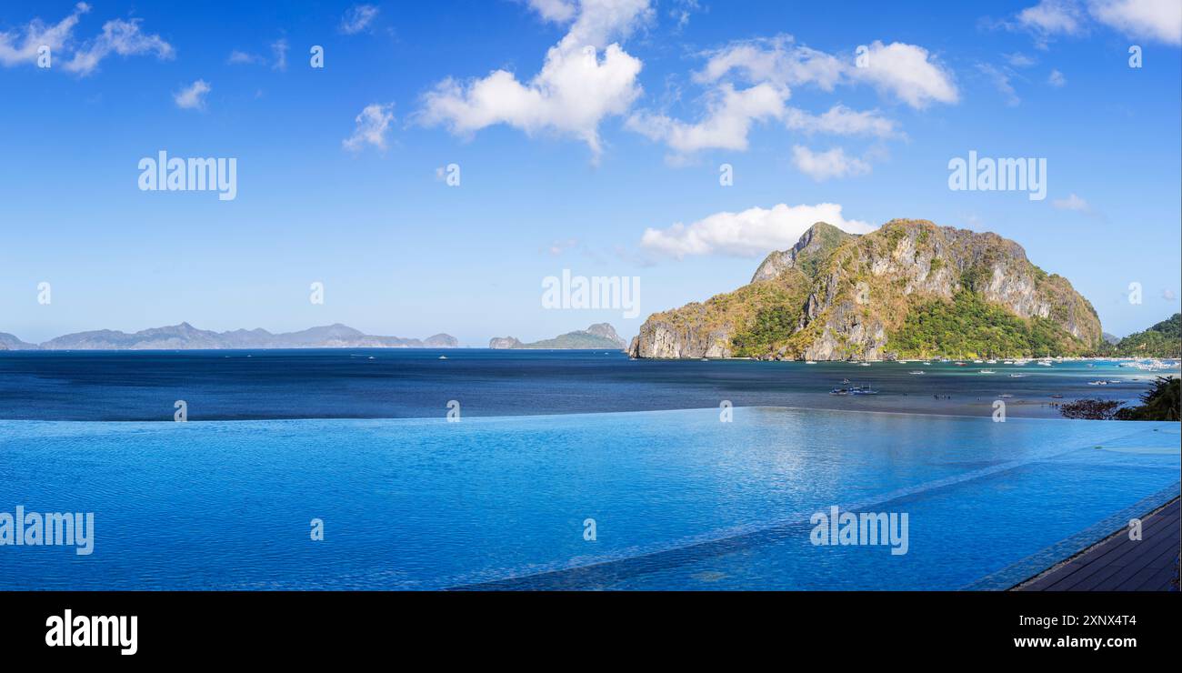 Infinity pool at Lime Resort, El Nido, Bacuit Bay, Palawan, Philippines ...