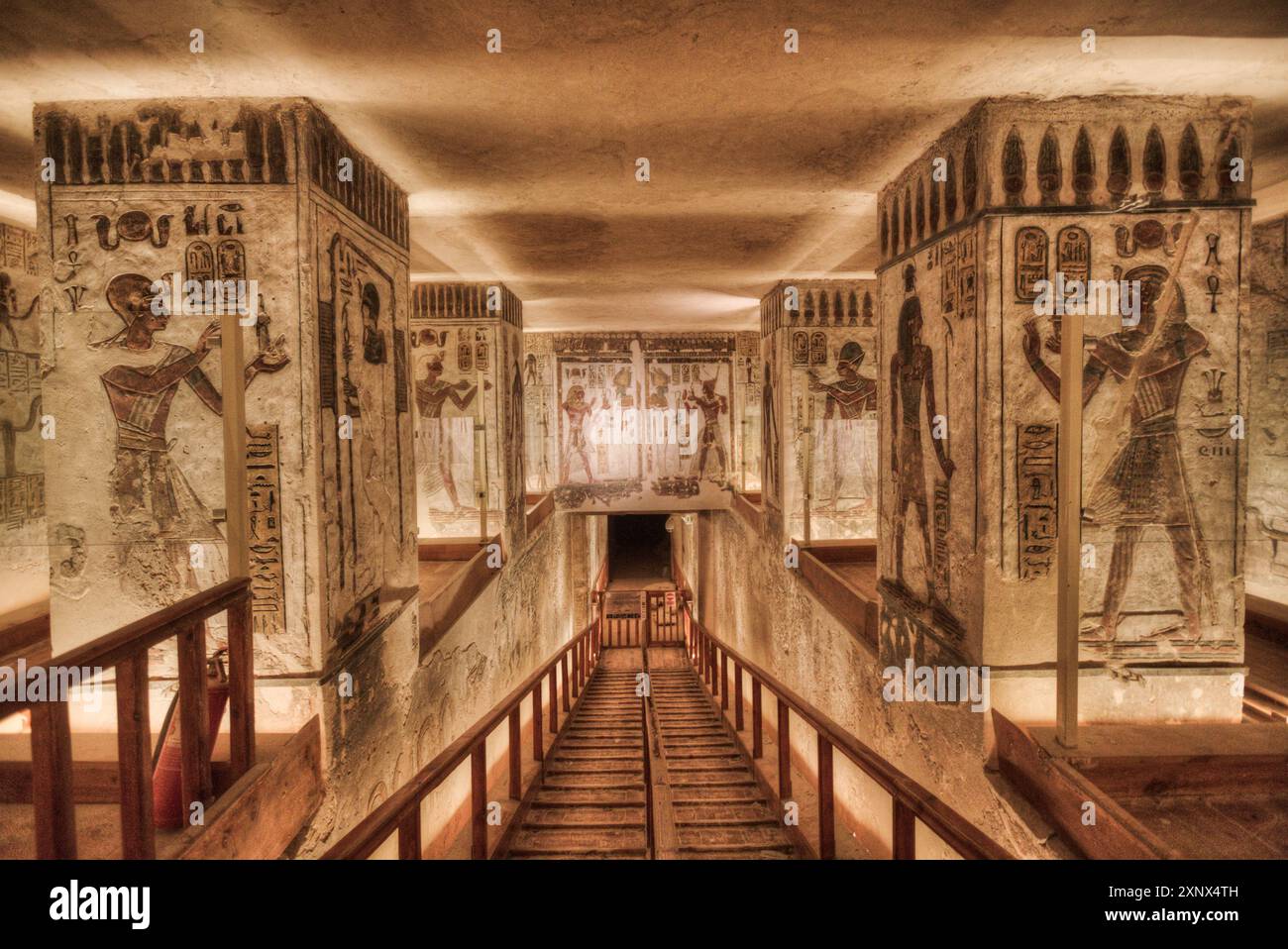 Wall and Square Column Reliefs, Tomb of Rameses III, KV11, Valley of ...