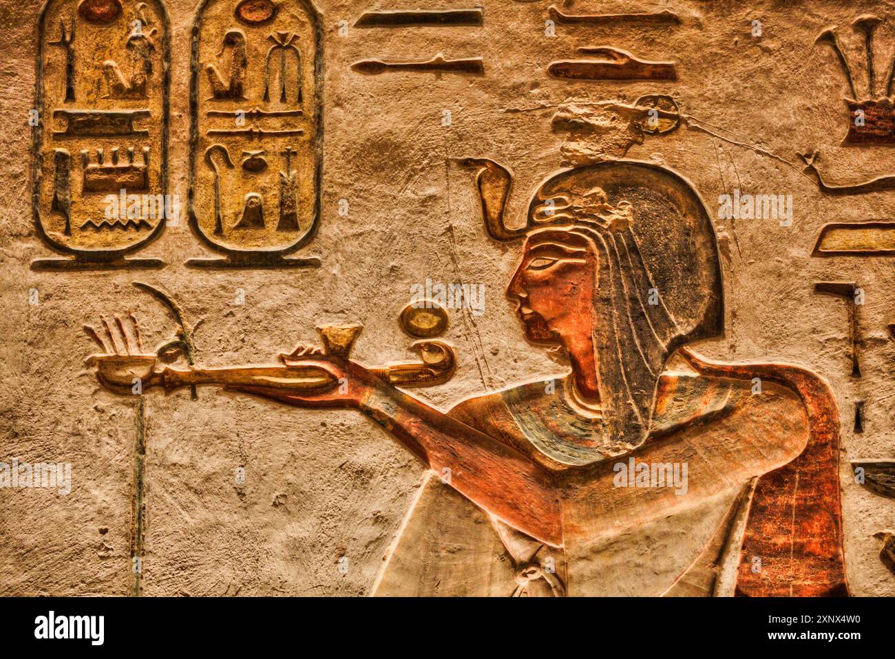 Relief of Pharaoh, Tomb of Rameses III, KV11, Valley of the Kings ...