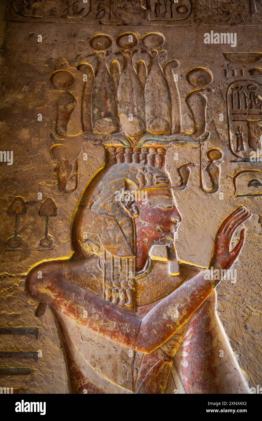 Relief of Pharaoh, Tomb of Rameses III, KV11, Valley of the Kings ...