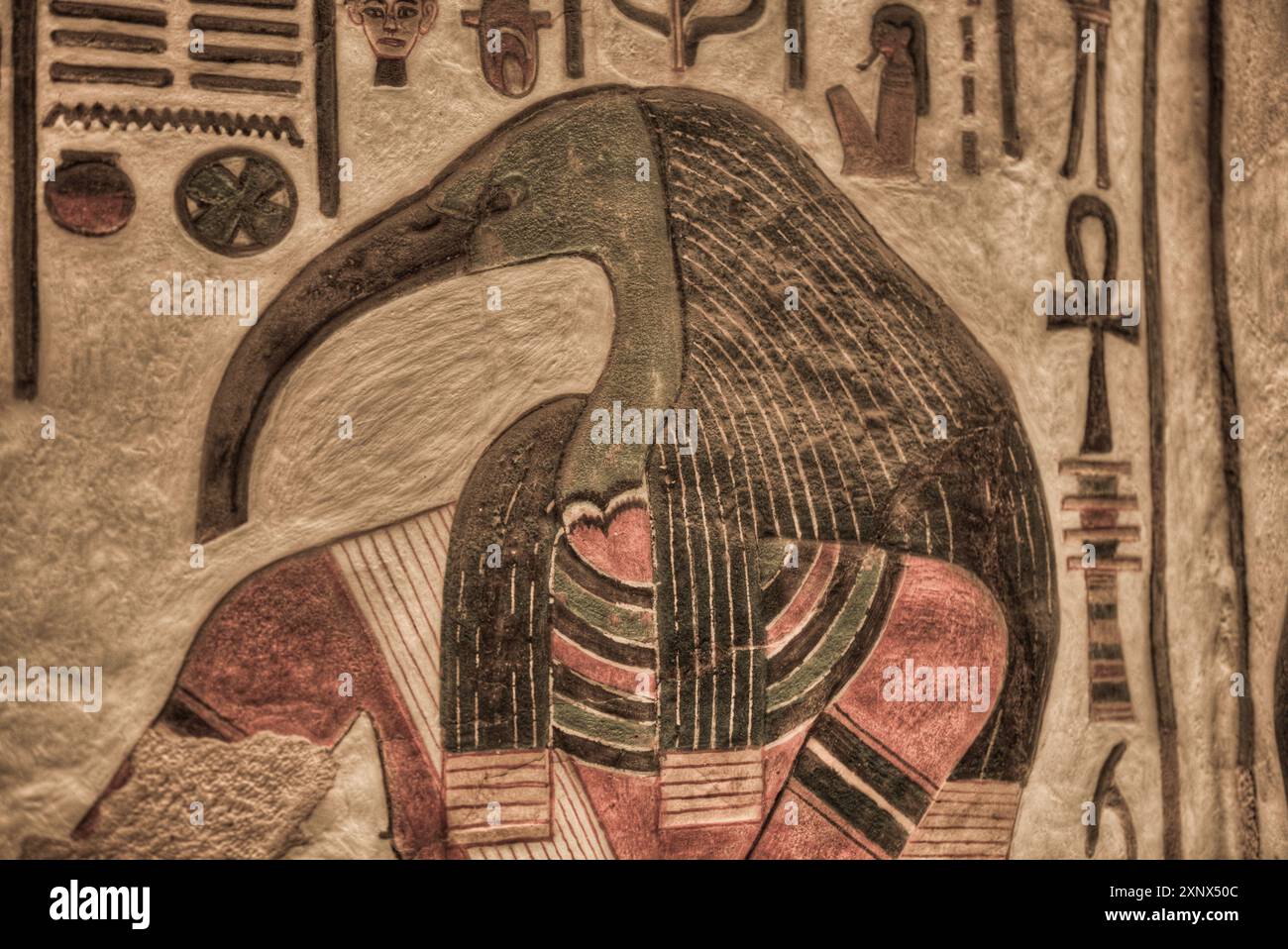 Image of God Thoth, Paintings and Relief, Tomb of Nefertari, QV66 ...