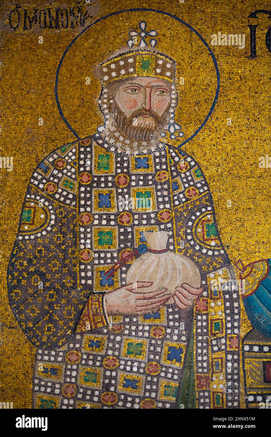Mosaic Image of Emperor Constantine IX, Interior, Hagia Sophia Grand ...