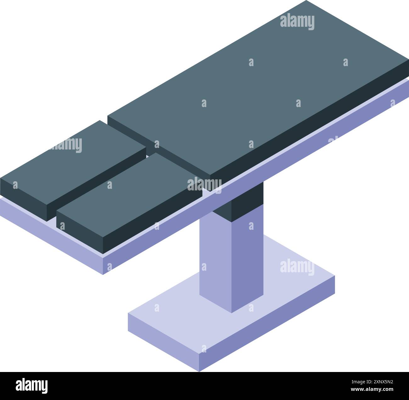 Adjustable medical examination table standing in a doctor's office ...