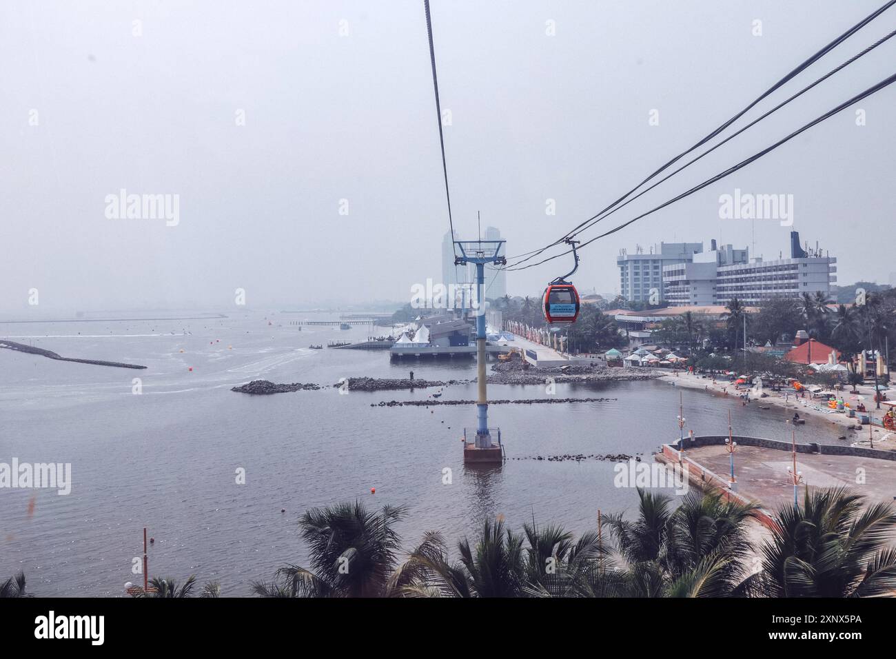 25 August 2018, Jakarta, Indonesia, South East Asia, Using cable car on ...