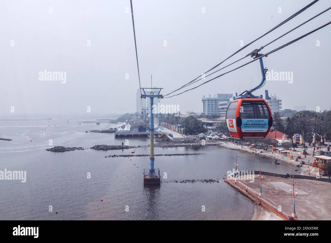 25 August 2018, Jakarta, Indonesia, South East Asia, Using cable car on ...