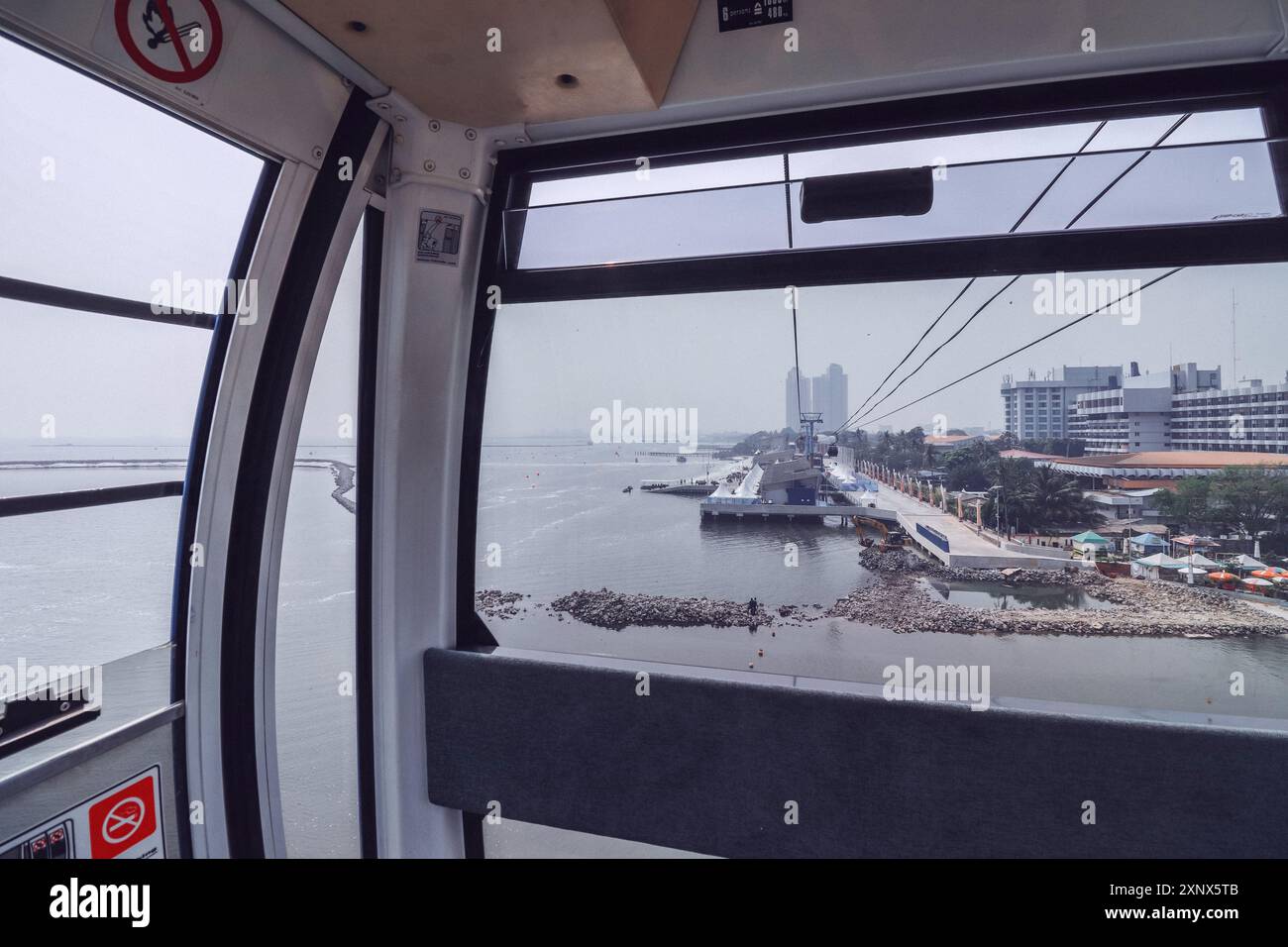 25 August 2018, Jakarta, Indonesia, South East Asia, Using cable car on ...