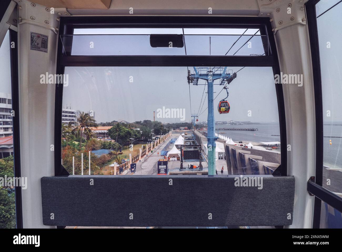 25 August 2018, Jakarta, Indonesia, South East Asia, Using cable car on ...
