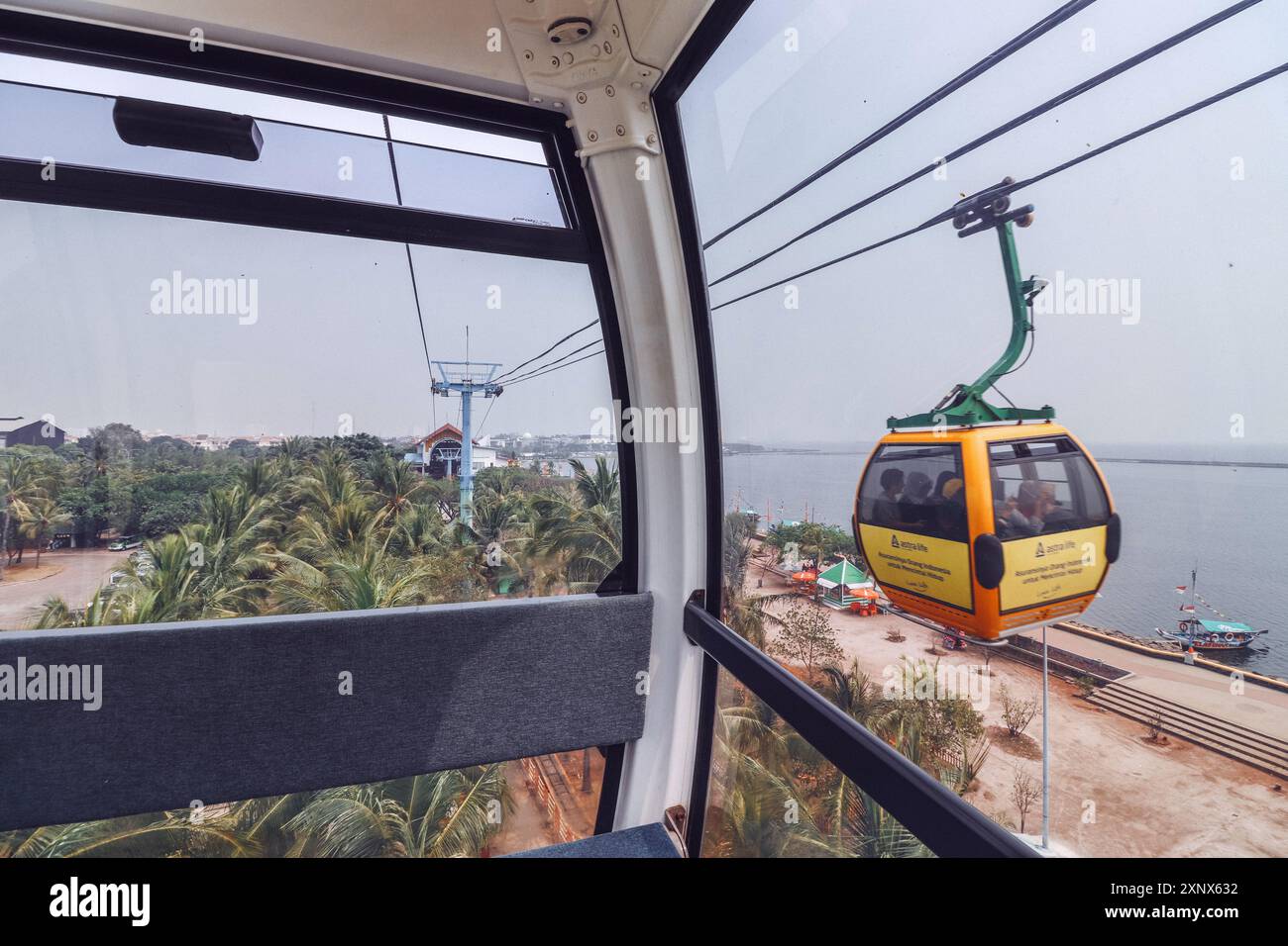 25 August 2018, Jakarta, Indonesia, South East Asia, Using cable car on ...