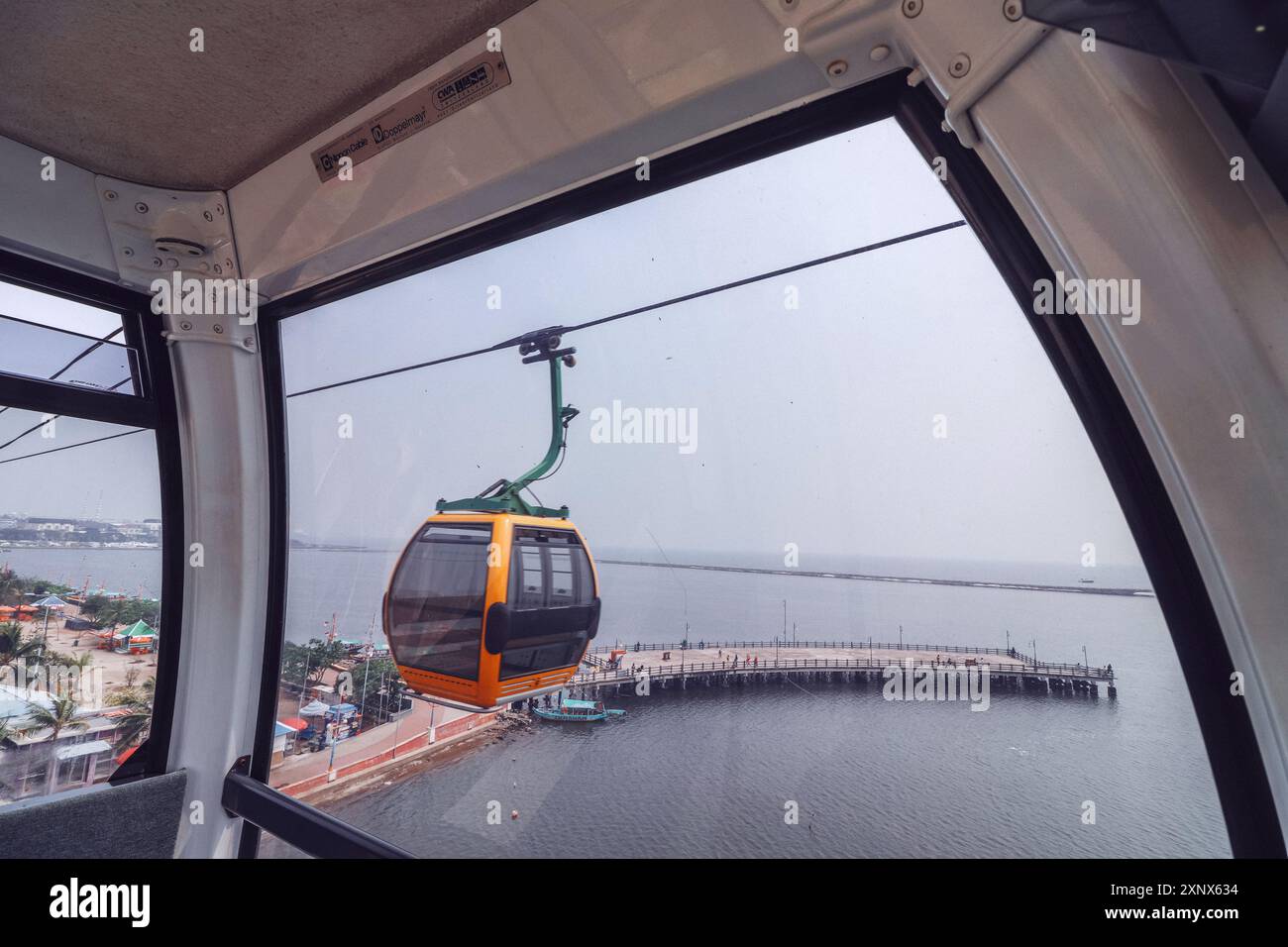 25 August 2018, Jakarta, Indonesia, South East Asia, Using cable car on ...
