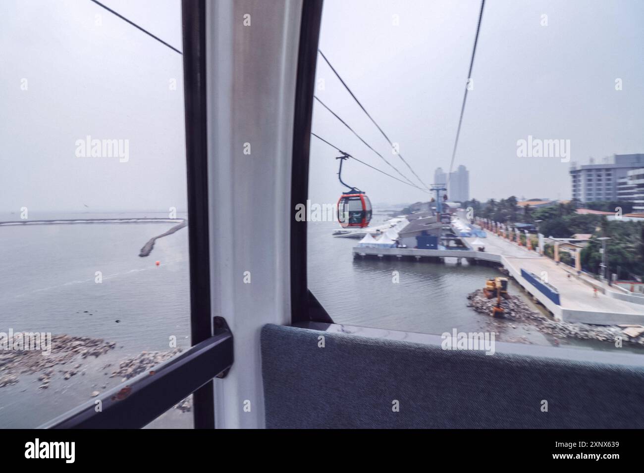 25 August 2018, Jakarta, Indonesia, South East Asia, Using cable car on ...