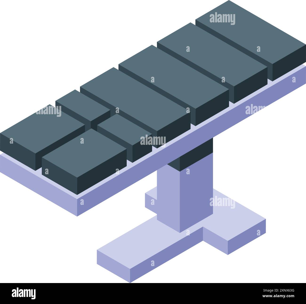 Isometric medical examination table standing in hospital room Stock ...