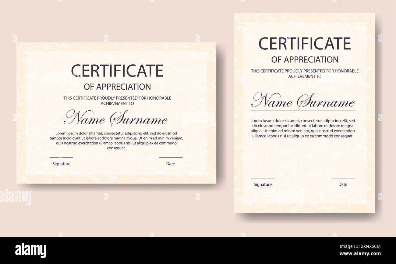 Certificate of appreciation template. Modern corporate diploma with ...