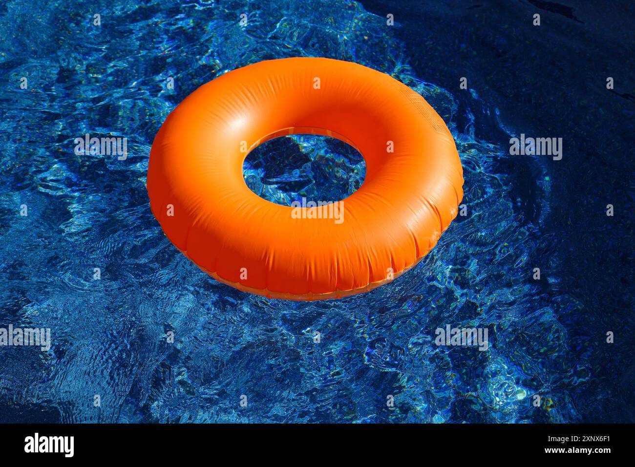 Summer, inflatable swim ring in a pool, Province of Quebec, Canada ...