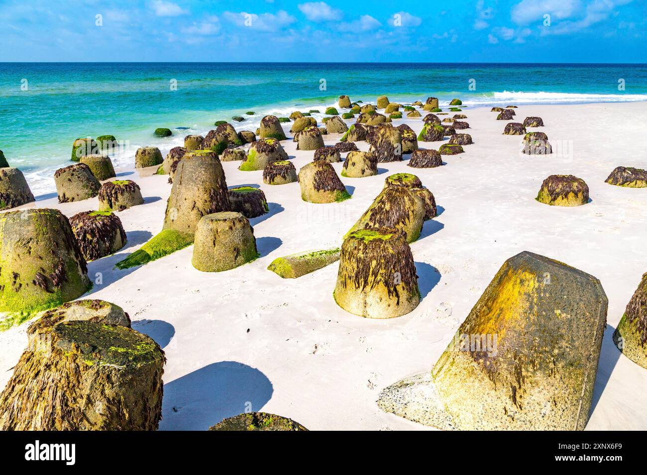 Beach protection by tetrapods, to be seen on the beach walk from ...