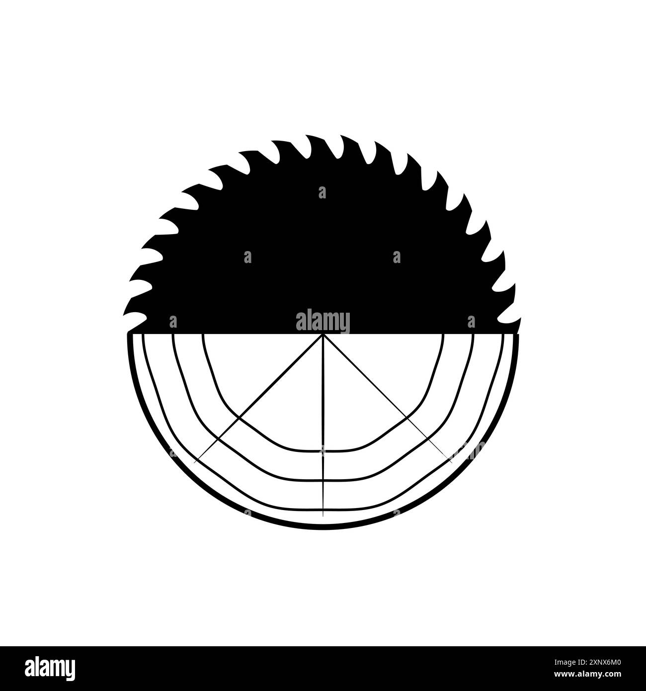 Wooden log and circular saw logo. Vector for carpentry, woodwork ...
