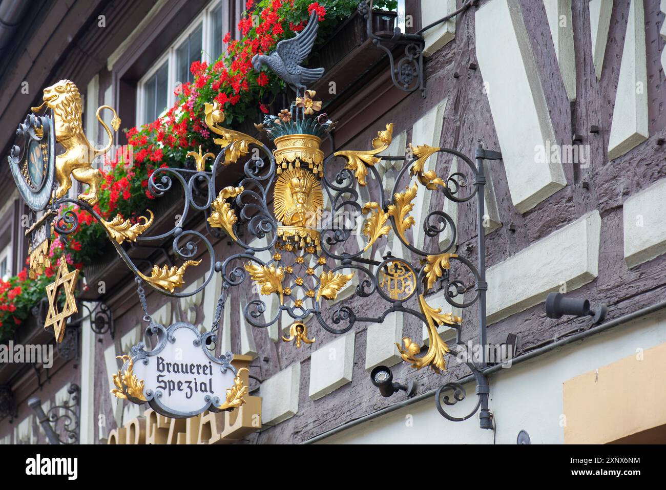 Nose sign of a brewery pub, Obere Koenigstrasse 10, Bamberg, Upper ...