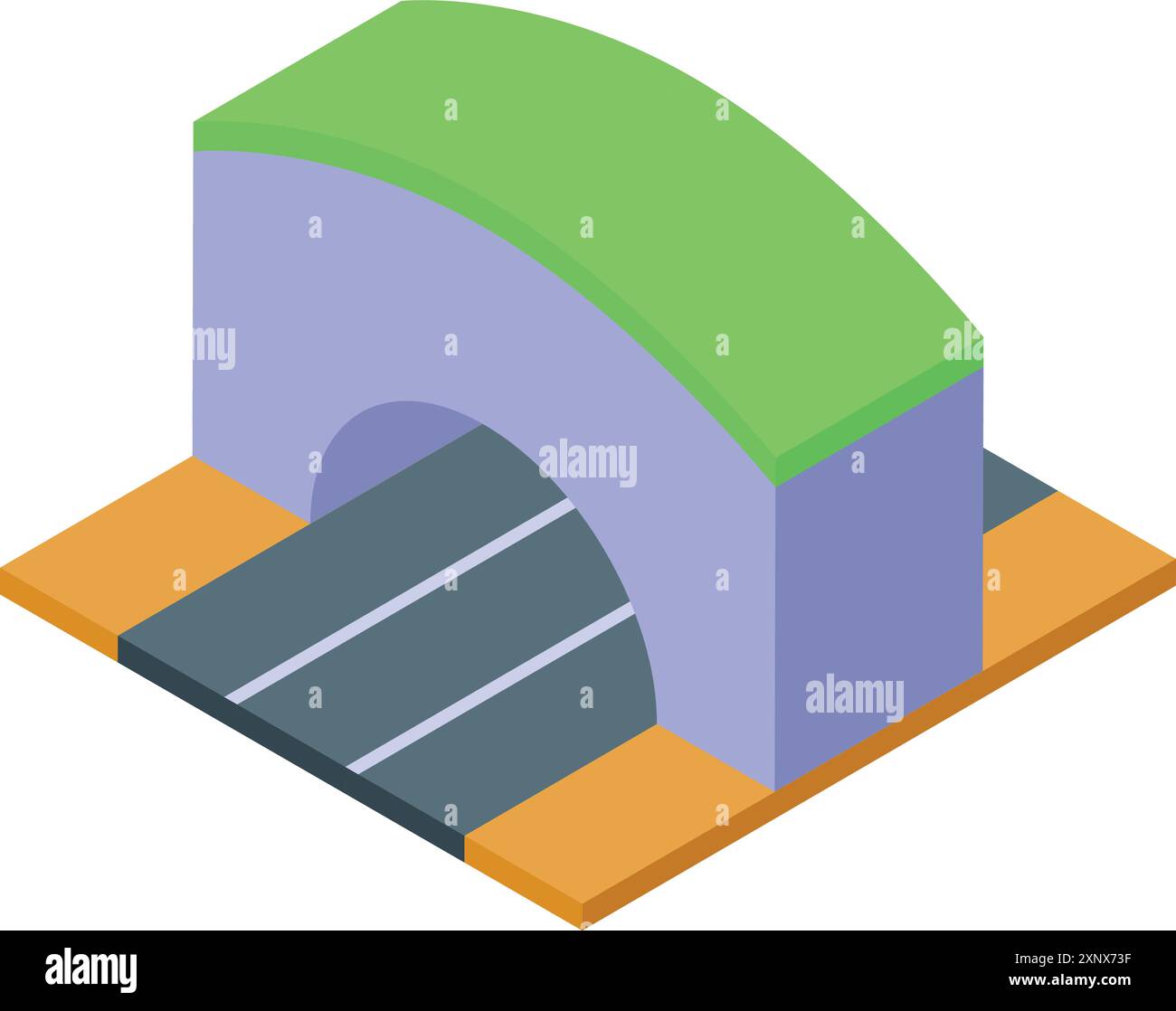 Modern city overpass connecting two roads isometric icon, urban ...