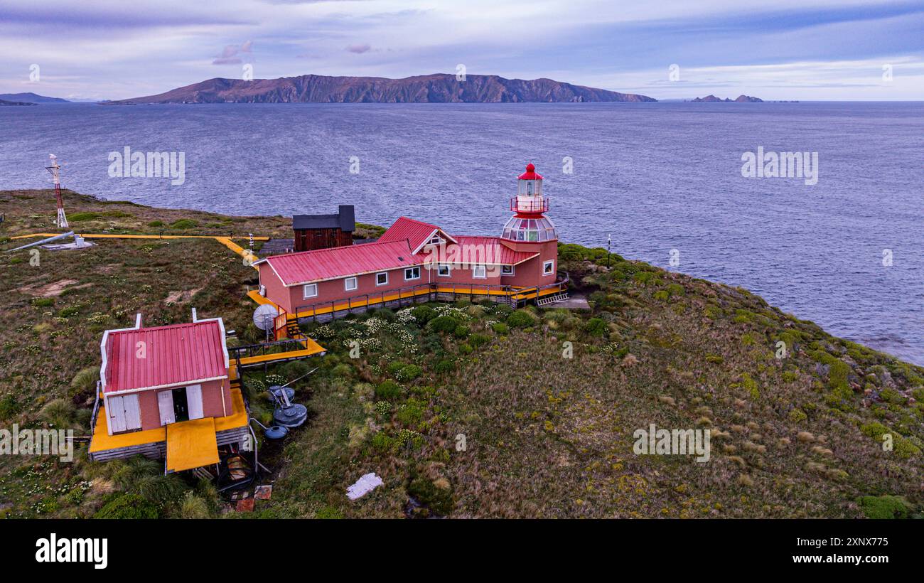 Aerial of Cape Horn, southern most point in South America, Hornos ...