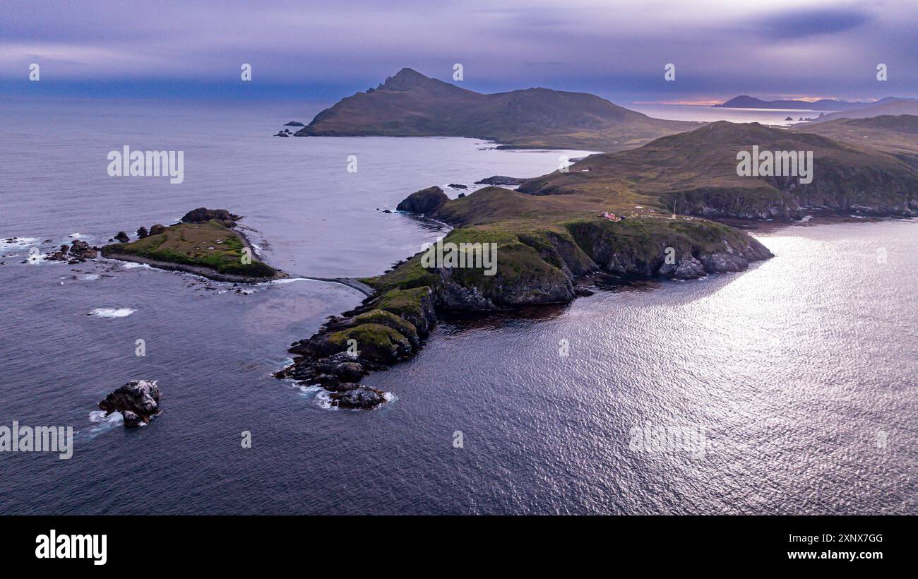 Aerial of Cape Horn, southern most point in South America, Hornos ...