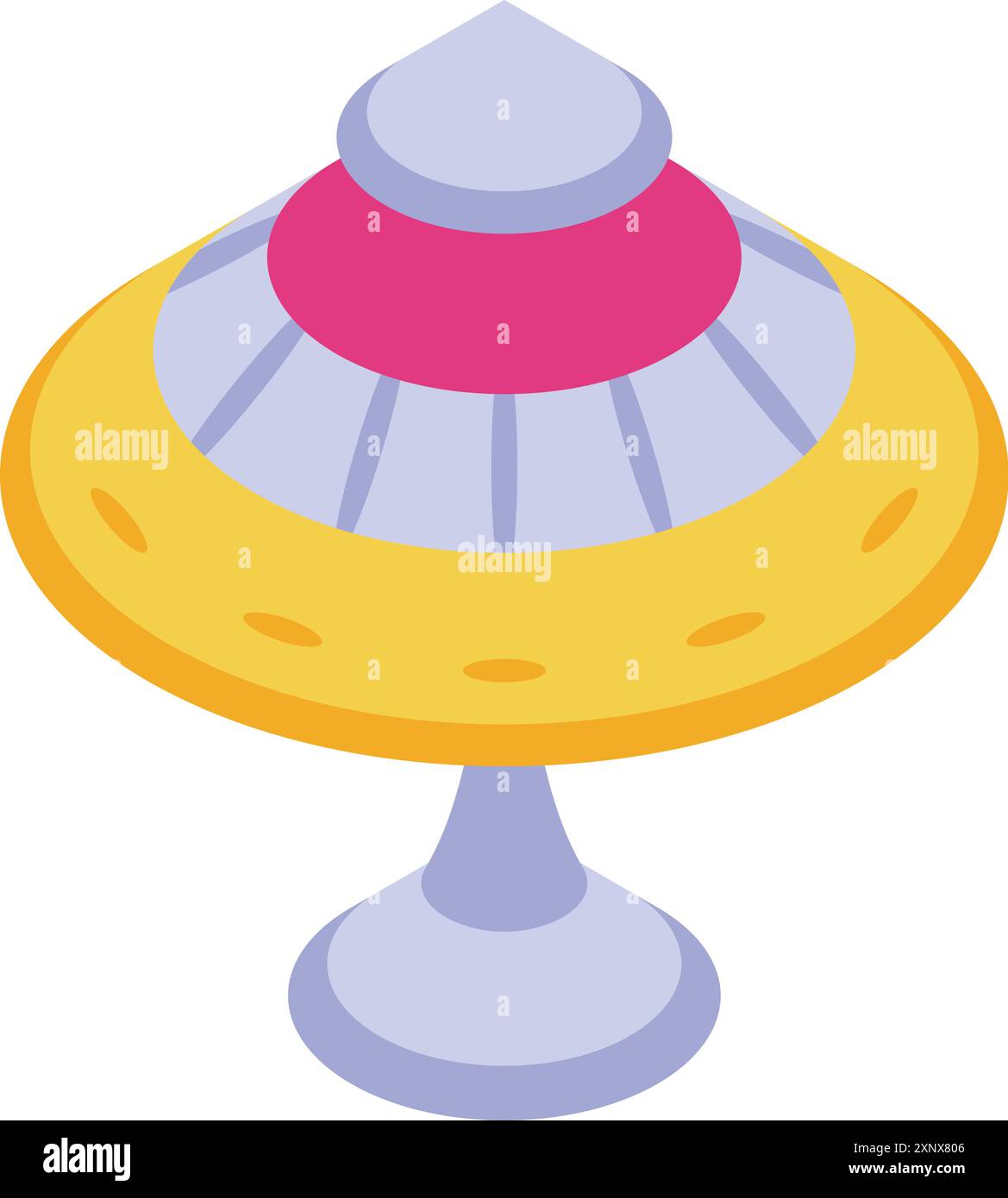 Yellow spaceship landing on planet surface with open hatch Stock Vector ...