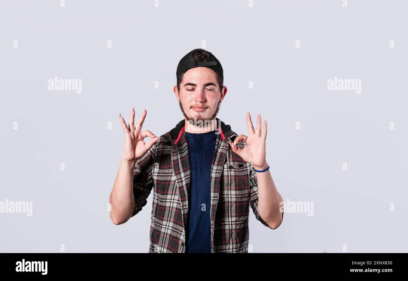 Concept of no problem, young man making ok gesture, expression of ...