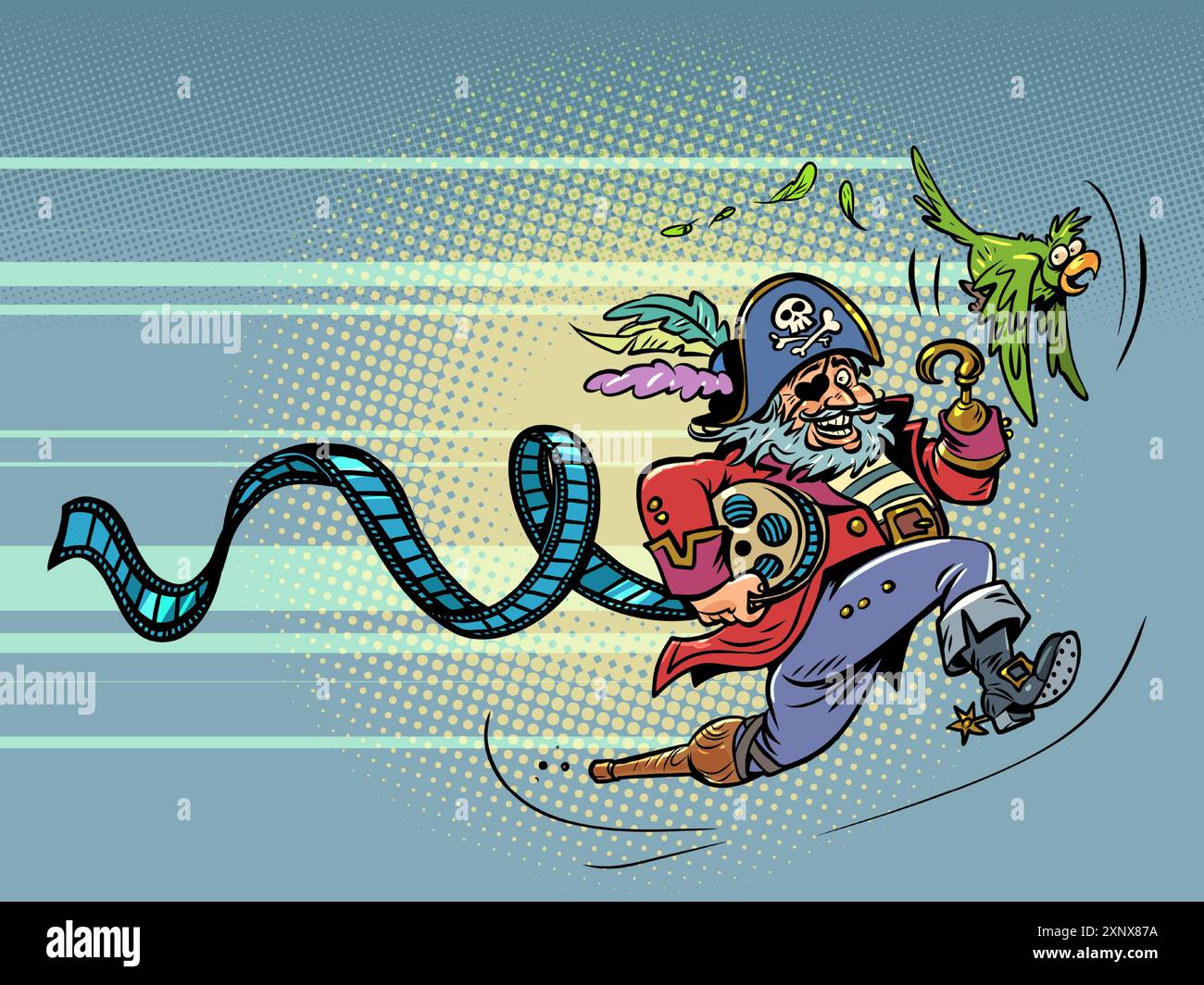 The pirate with the parrot runs away with the videotape. Infringement ...