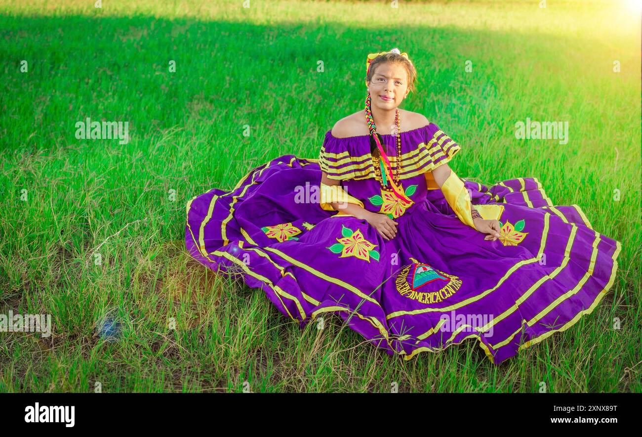 Portrait Of Nicaraguan Woman In Folk Costume Nicaraguan Woman In Folk