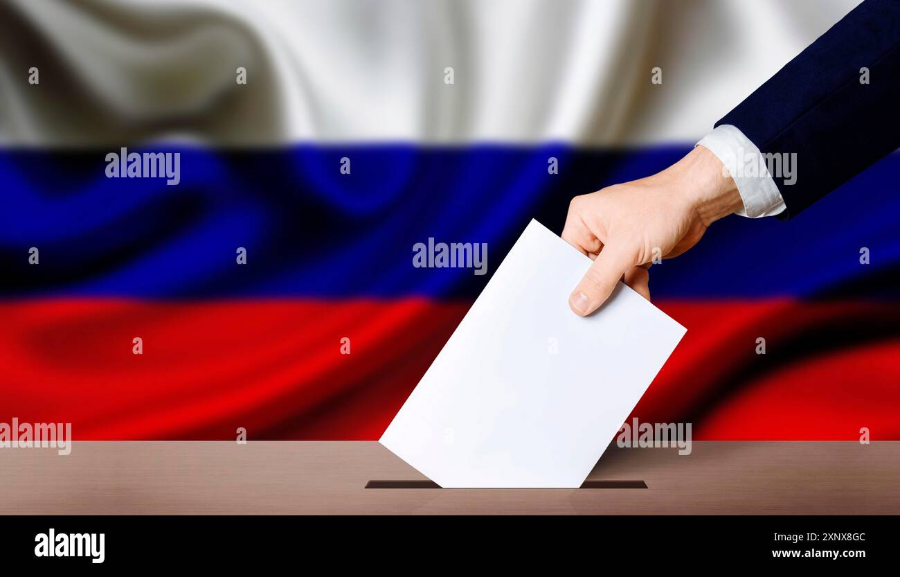 Presidential elections of the Russian Federation. Hand holding ballot ...