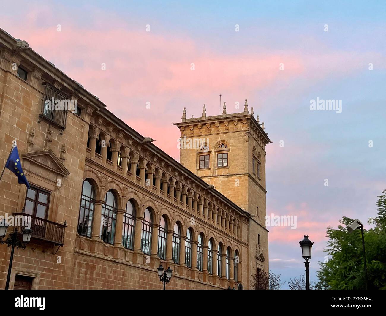 Architecture in the city of Soria, Castilla y Leon, Spain. The Palace ...