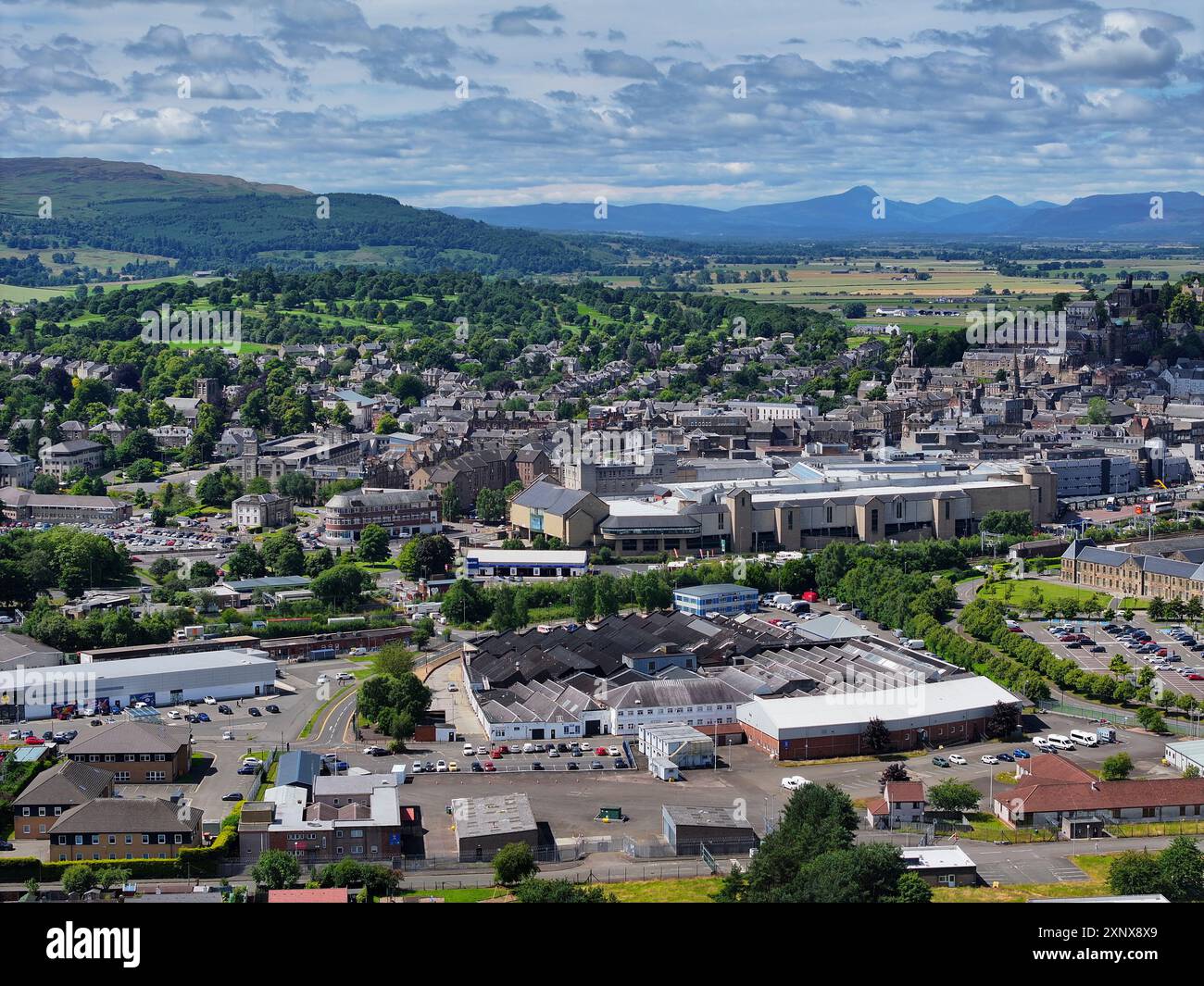 Aerial drone view of Stirling City Scotland Stock Photo - Alamy