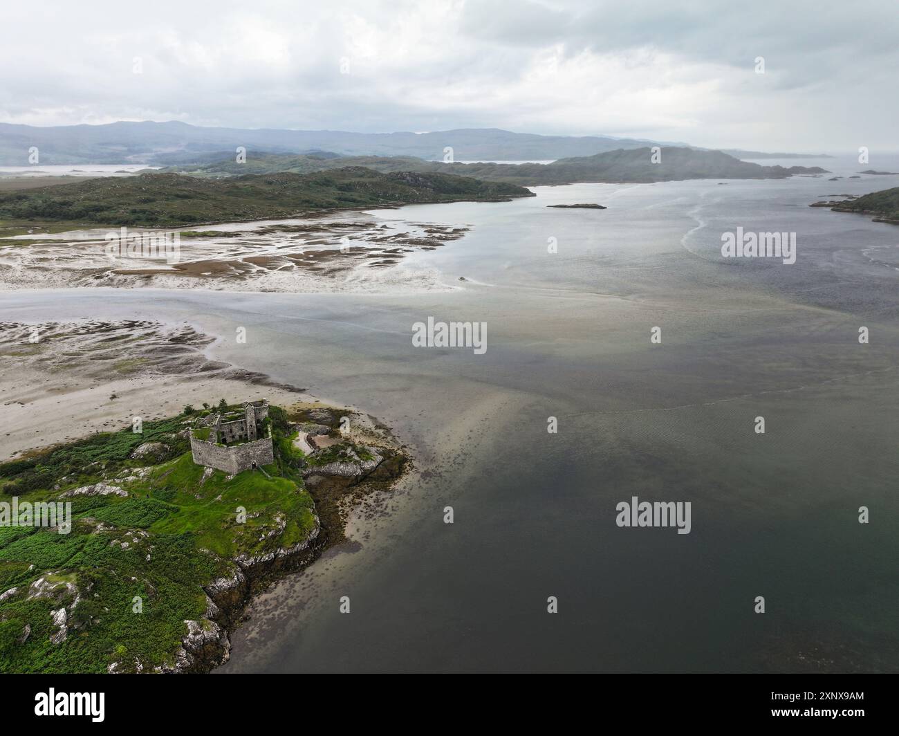 Aerial drone view of Tioram Castle Lochaber Stock Photo - Alamy