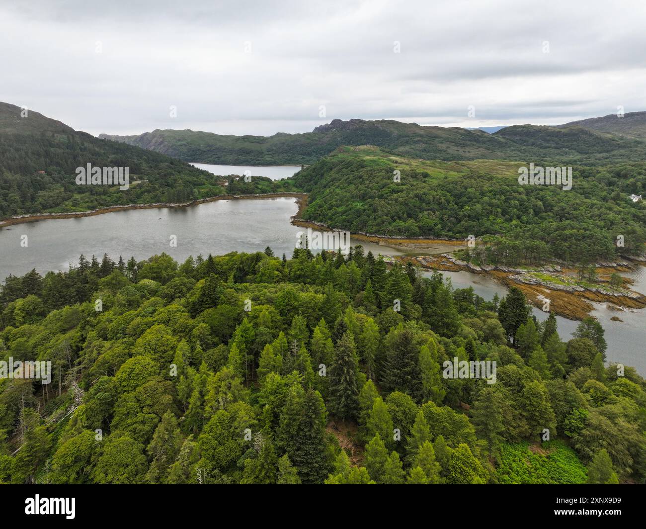 Aerial view landscape loch hi-res stock photography and images - Alamy