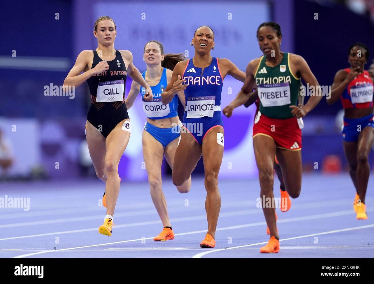 Great Britain's Phoebe Gill (left) during the Women's 800m heats at the ...