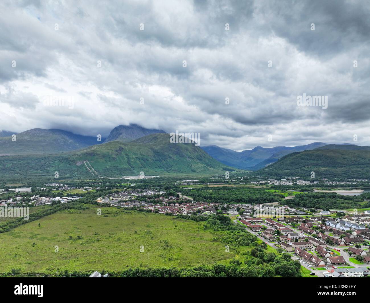 Aerial drone view of Caol and Fort William Stock Photo - Alamy