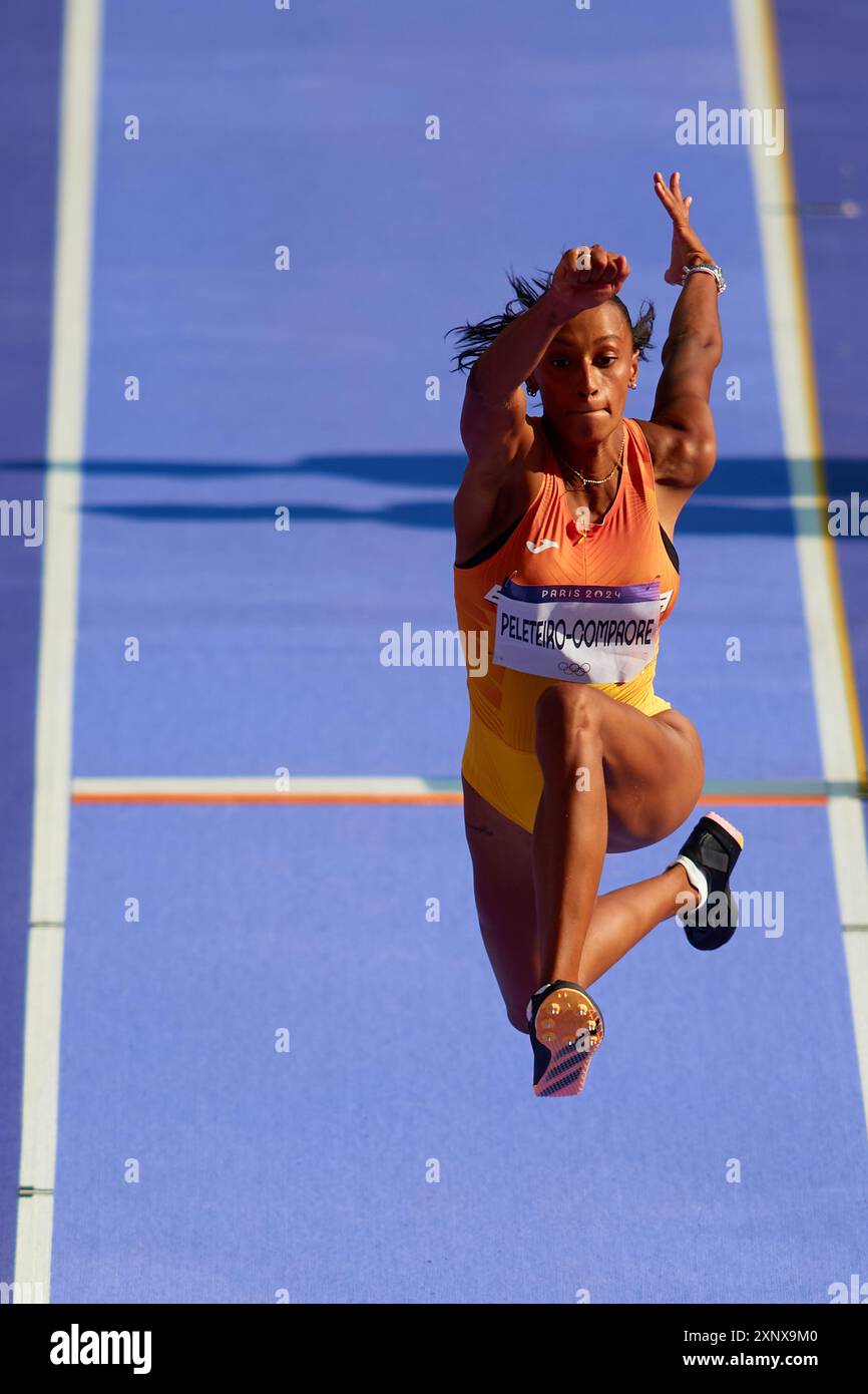 Ana Peleteiro of Spain competes in the Triple Jump women during the ...