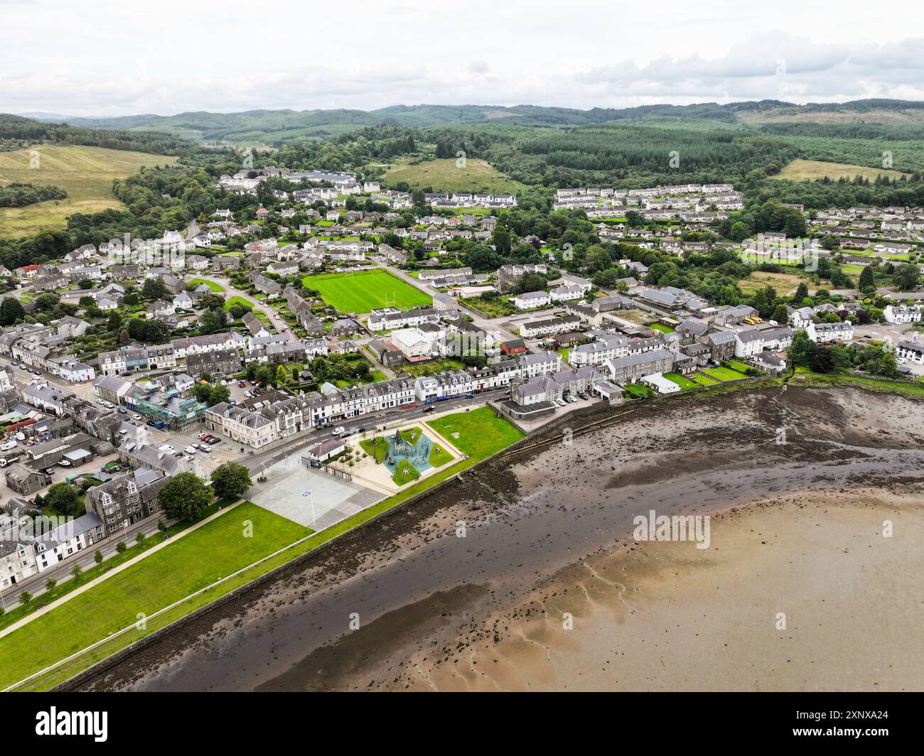 Aerial drone view of Lochgilphead Stock Photo - Alamy