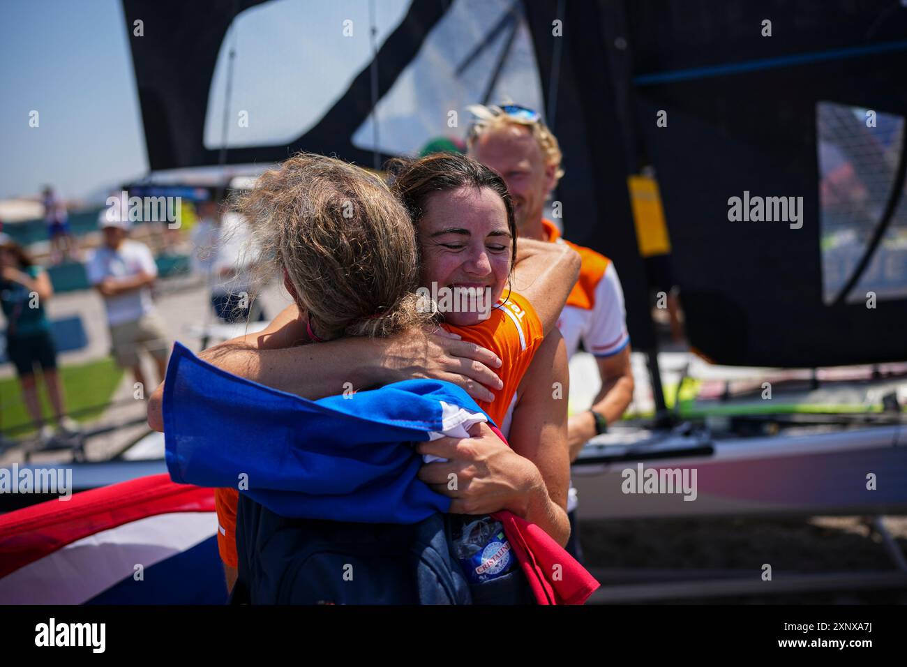Annette Duetz of the Netherlands celebrates winning the gold medal in ...