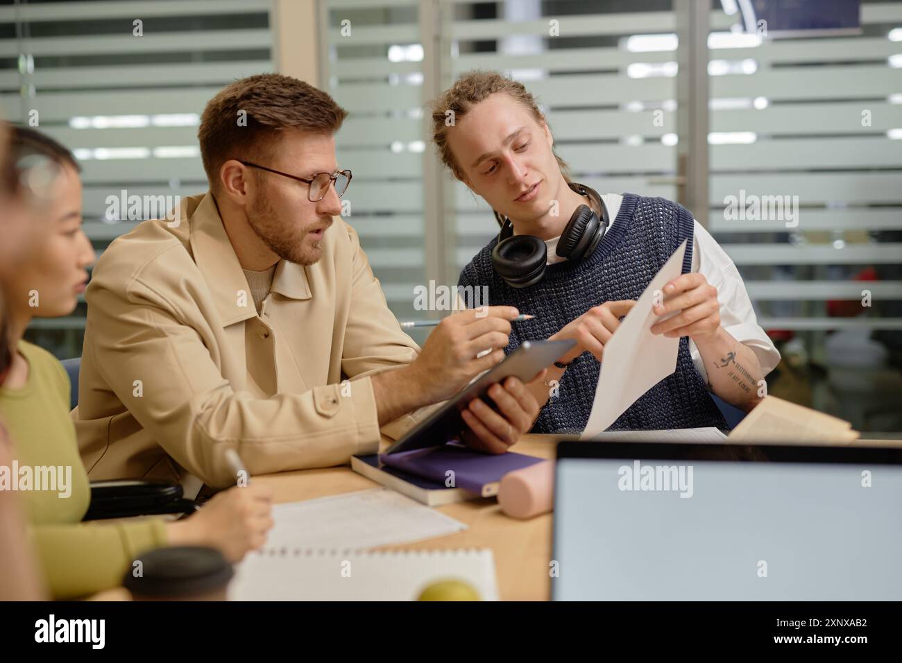 Professor helping college student computer hi-res stock photography and ...