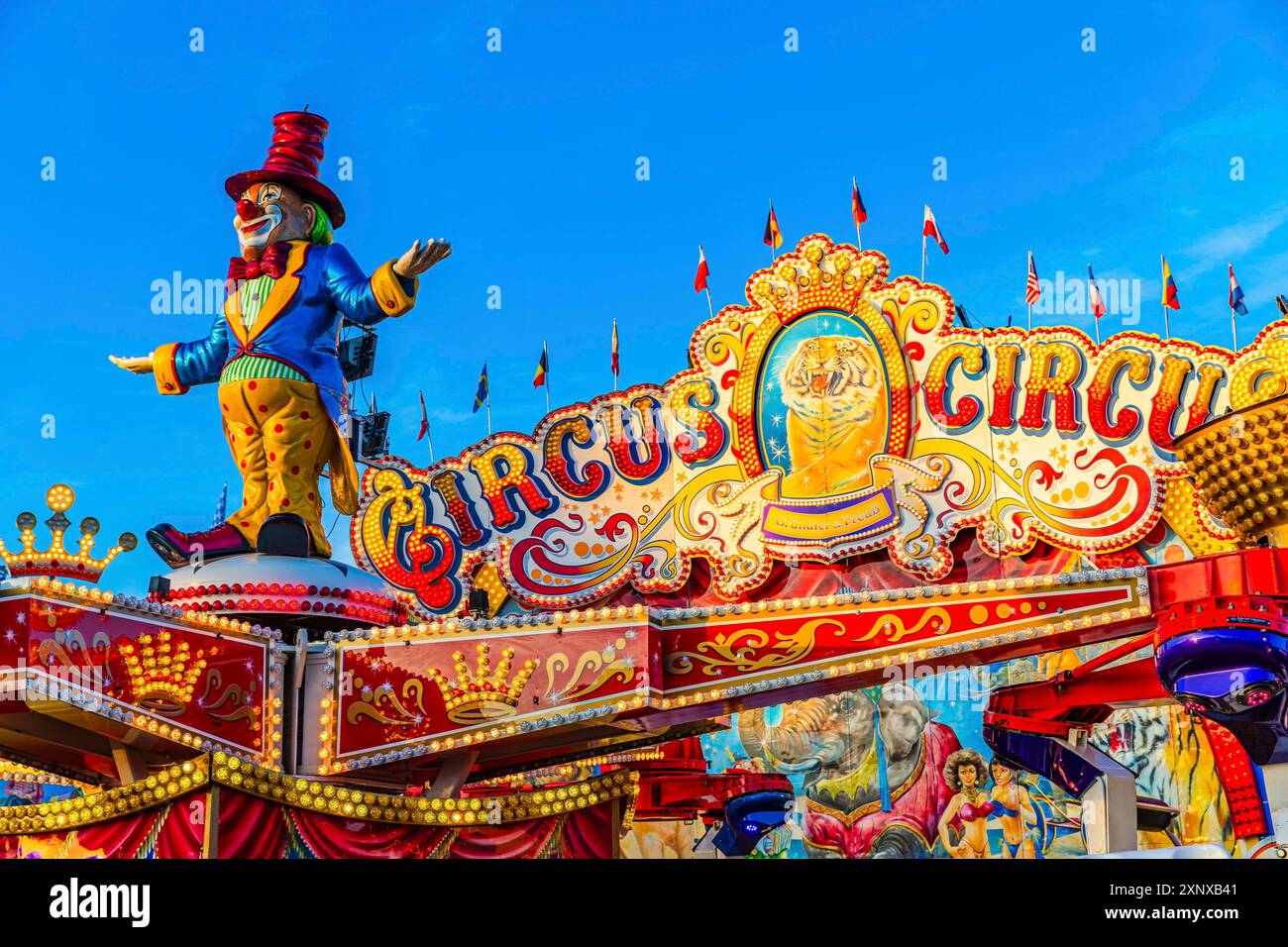 Clown figure in the round and high ride Circus Circus, Oktoberfest ...